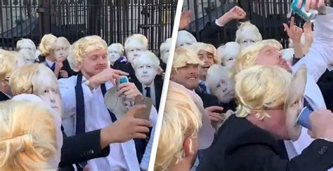100 ‘boris Johnsons Got Together To Party Outside Downing Street Unilad
