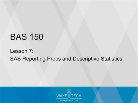base sas statistics procedures