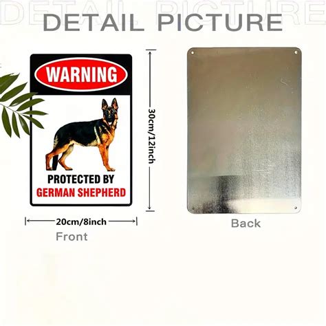 1개의 빈티지 저먼 셰퍼드 경고 표지판 알루미늄 금속 벽 장식 집 방 레스토랑 카페 재밌는 실내실외 장식 Temu