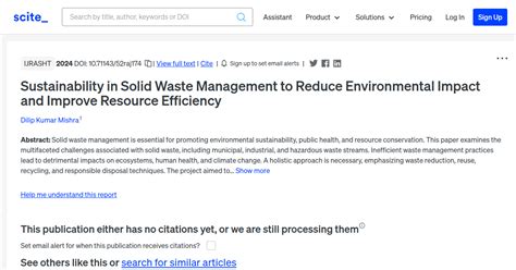 Sustainability In Solid Waste Management To Reduce Environmental Impact