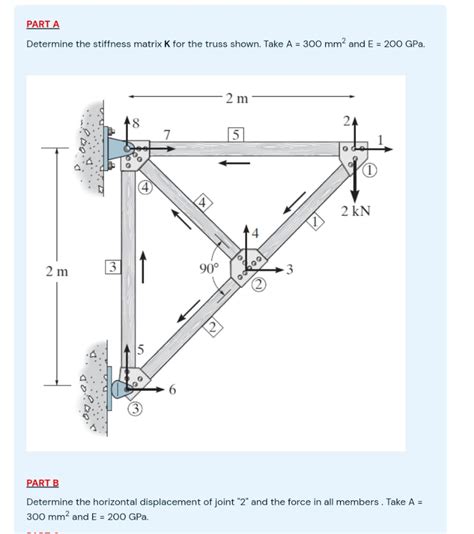 Get Answer Part A Determine The Stiffness Matrix K For The Truss Shown Take Transtutors