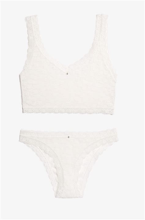 Lace Bralette And Panty Set Honey Ecru Etam