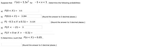 Solved Suppose That F X 1 5x2 For 1