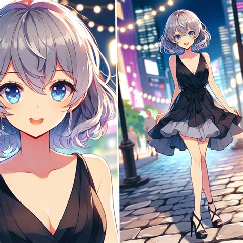 Anime Girl Grey Hair Blue Eyes Fanart