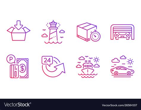 Delivery Timer Parking Payment And Ship Travel Vector Image