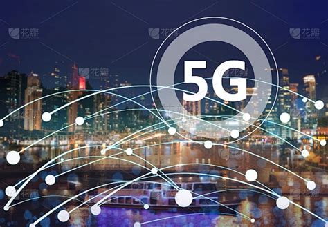 5g网络无线系统。美丽的城市景观和网络连接线素材 花瓣网