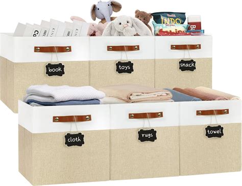 13x13 Cube Storage Bins Collapsible Fabric Storage Baskets With Reinforced Bottom And Handles