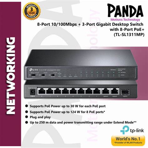 Tp Link Port Mbps Port Gigabit Desktop Poe Switch Tl Sl Mp Lazada