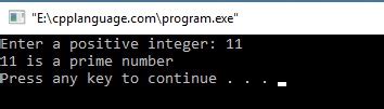 C Language C Program To Check Whether A Number Is Prime Or Not