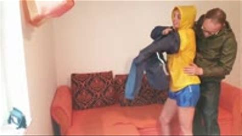 Woman And Man Enjoy Different Rustle Shiny Nylon Jackets And Trousers Gigafetish