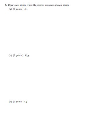 Solved Draw Each Graph Find The Degree Sequence Of Each Chegg