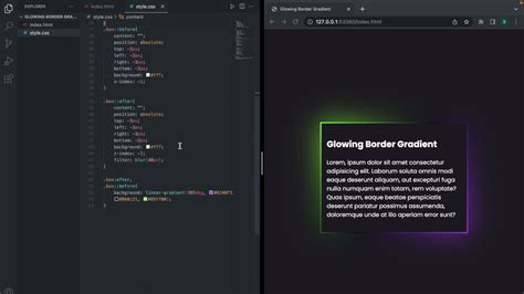 Css Glowing Gradient Border Effect Html Css Youtube