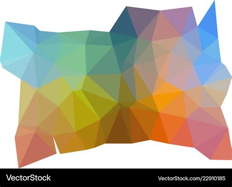 Colorful Triangular Low Poly Mosaic Abstract Vector Image