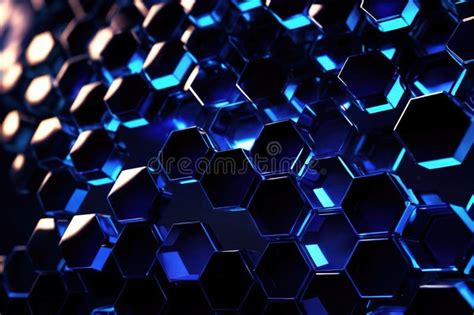 Futuristic Technology Hexagon Pattern Glowing Glossy Abstract Background Texture Background