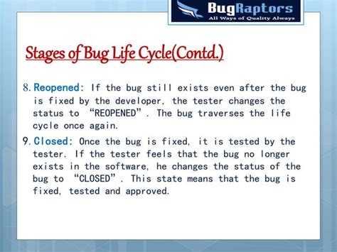 Bug Life Cycle Pptx