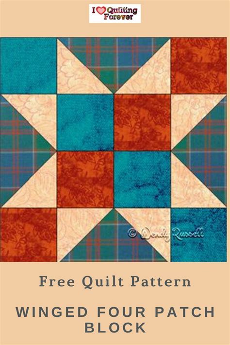 Free Quilt Block Pattern Winged Four Patch Block Artofit