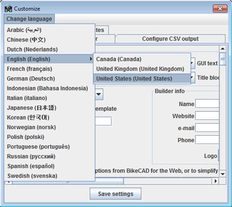 Language How To Change In BikeCAD Pro Bikecad Ca