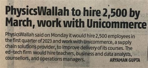 Nutan Rath On Linkedin Physicswallah Hiring