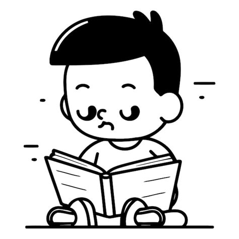 책을 읽는 귀여운 작은 소년 터 평평한 만화 일러스트 프리미엄 Ai 생성 벡터 책을 읽는 귀여운 작은 소년 터 평평한 만화 일러스트 프리미엄 Ai 생성 벡터