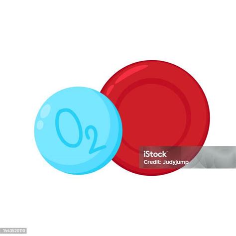 적혈구와 산소 벡터 텍스트를위한 여유 공간 물 기호 벡터입니다 산소 O2 분자는 파란색과 화학식을 모델링합니다 건강관리와 의술에 대한 스톡 벡터 아트 및 기타 이미지