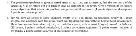 The Predecessor Problem Is Given A Sorted Array A1