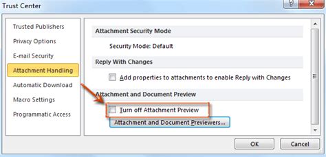 Outlook Disable And Enable Previewing Attachments In Reading Pane