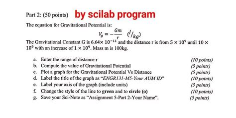 Solved Part 2 50 Points By Scilab Program The Equation