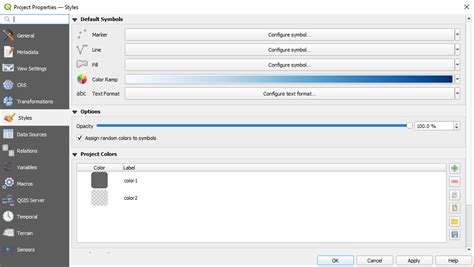 pyqgis qgis set project colors via python geographic information