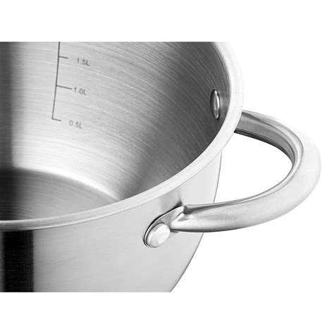 Тенджера от неръждаема стомана със стъклен капак 1 6л Emag Bg