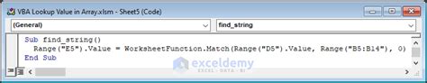 How To Find Lookup A Value In An Array Using Vba In Excel 2 Methods