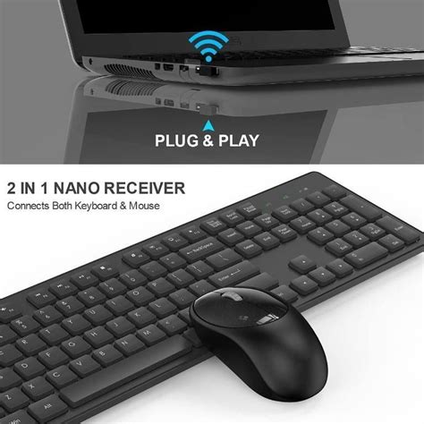 Wireless Keyboard And Mouse 2 4g Full Size Keyboard And Mouse Combo 105 Keys For Pc Desktops