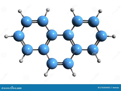 Phenanthrene Molecule Made With Balls Scientific Molecular Model Chemical 3d Rendering Royalty
