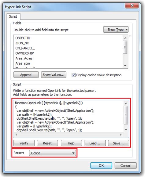 How To Create Multiple Field Based Hyperlinks In A Feature Class Using The Script Option