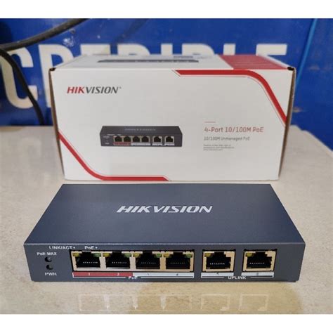 Jual Switch Poe Hikvision 4 Port 2 Uplink Ds 3e0106p E M Shopee Indonesia
