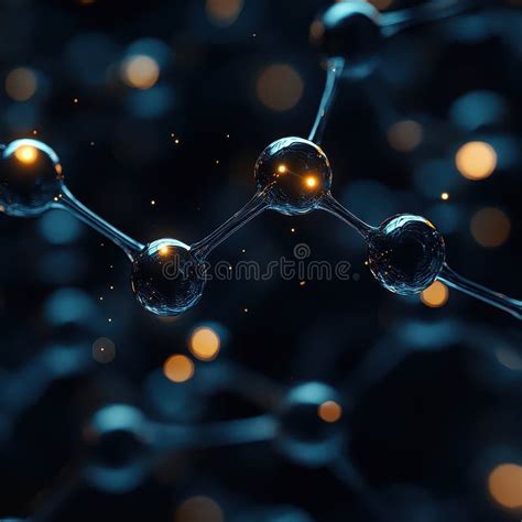 Abstract Representation Of Molecular Structure In Dark Background Stock Illustration