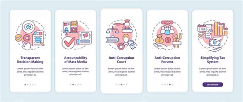 Fighting Corruption Onboarding Mobile App Page Screen Presentation