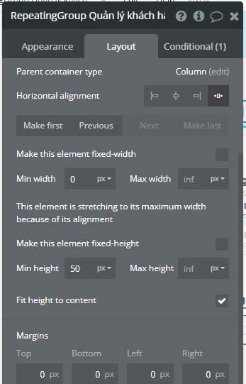 how to remove scroll bar in repeating group new responsive engine