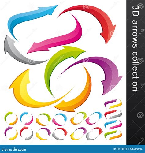Set Of 5 Colorful Arrow Shapes Long Horizontal Arrows Cartoon Vector