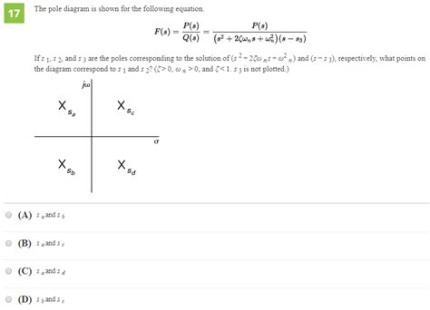 Solved The Pole Diagram Is Shown For The Following Chegg Com