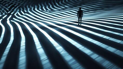 a scene where the ground is made of shifting patterns creating a