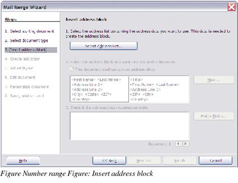 OpenOffice Writer Step 3 Insert Address Block