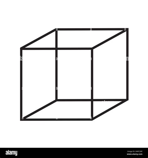 Cube Icon Geometric Figure Business Background Box Symbol Creative Logo Line Art Vector