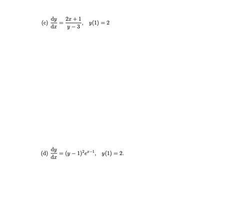 solved find the solution for each of the following inital