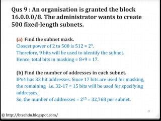 Network Layer Numericals PPT