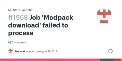 Job Modpack Download Failed To Process Issue 1968 MultiMC Launcher GitHub
