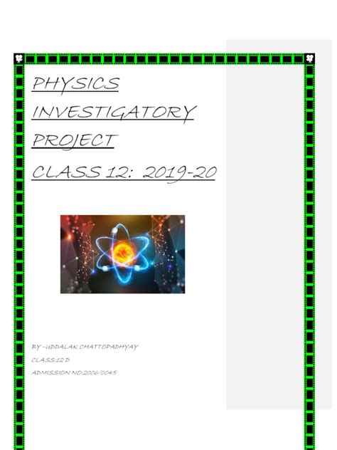 Physics Project File 2019 For Cbse Class 12 Board Practicals Pdf Attenuation Optical Fiber