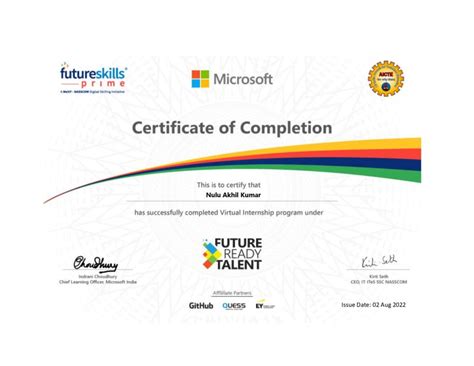 Akhil Kumar Nulu On Linkedin Futurereadytalent Azure Microsoft Futureskillsprime Aicte