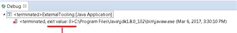 Exit Code Of Java Program Running Inside Of The Eclipse Ide Stack