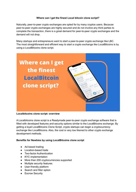 PPT Where Can I Get The Finest Local Bitcoin Clone Script PowerPoint