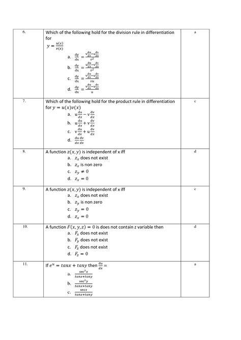 SOLUTION Mcq Unit 3 Partial Differentiation Studypool